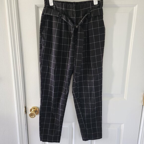 MANDI | Pants & Jumpsuits | Mandi High Rise Windowpane Slim Fit Tapered ...